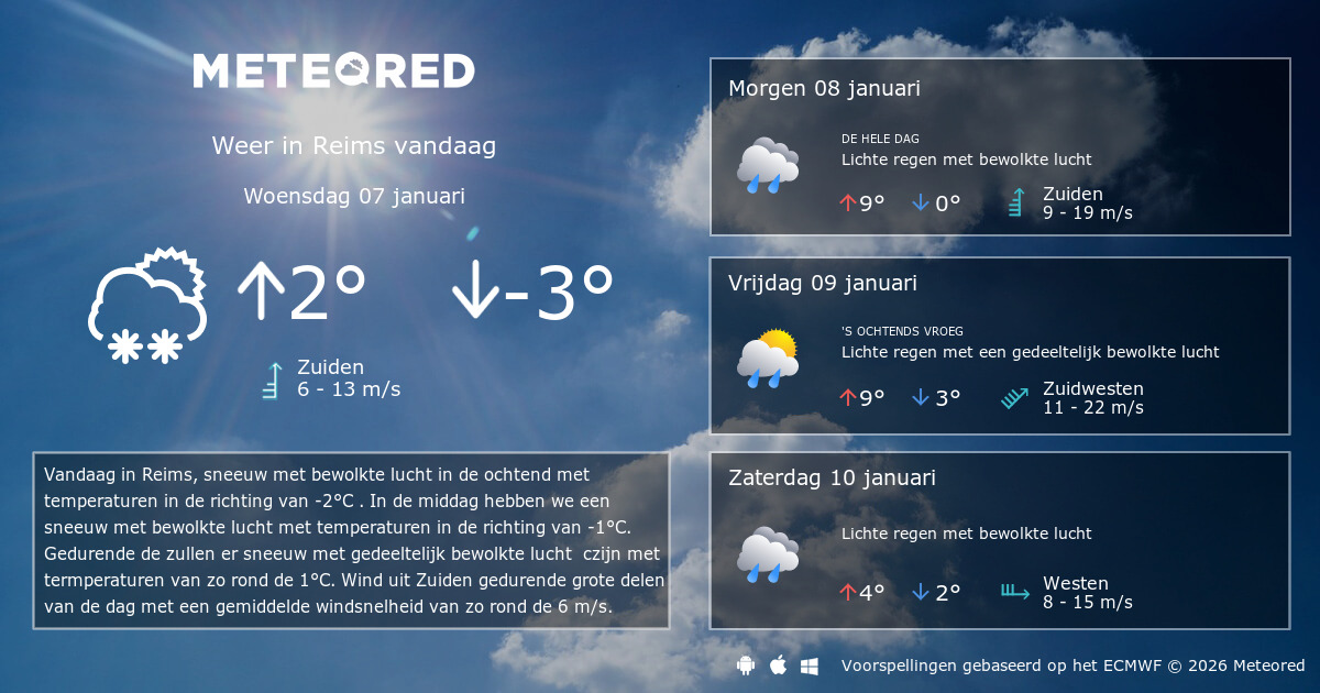 Weer Reims 14 dagen - tameteo.nl | Meteored