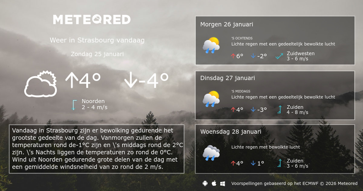Weer Strasbourg 14 dagen - Meteored Nederland
